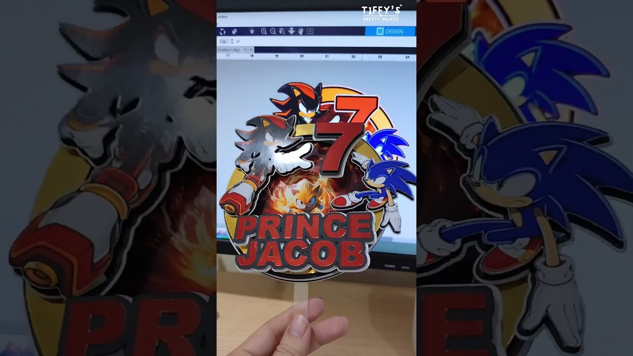 3D Super Sonic Cake Topper #silhouettestudio #diy #caketoppers