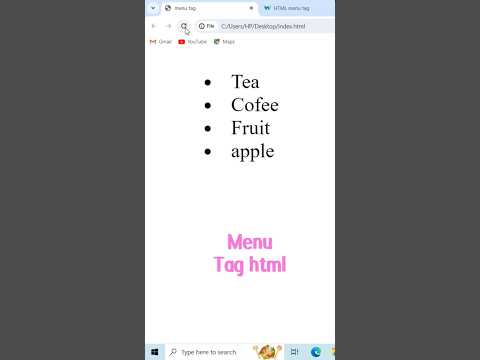 menu tag use html