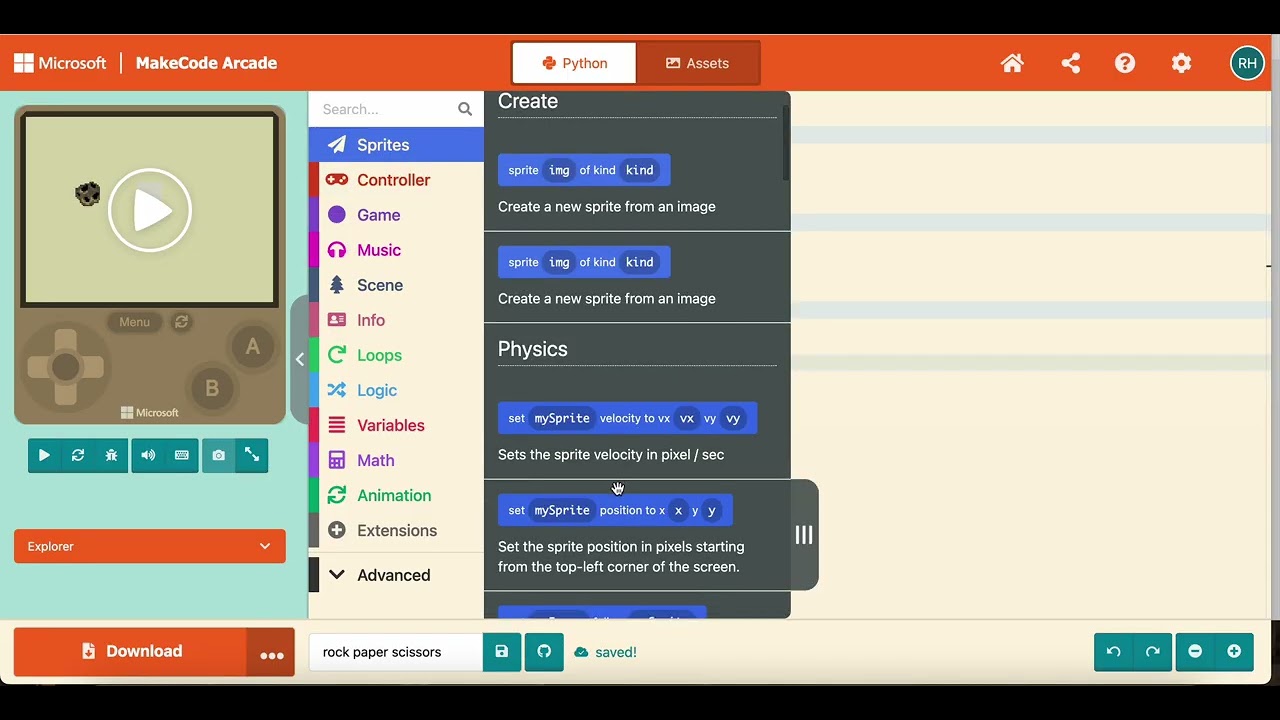 Rock Paper Scissors - Arcade Python