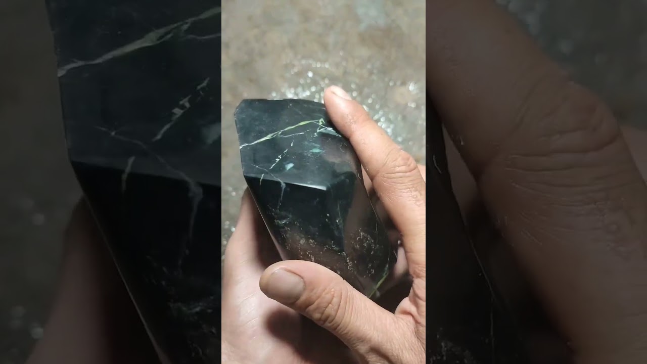 polished nephrite jade in its natural form.#nature#shortvideo#jade#stone#percious#explore#gemstone