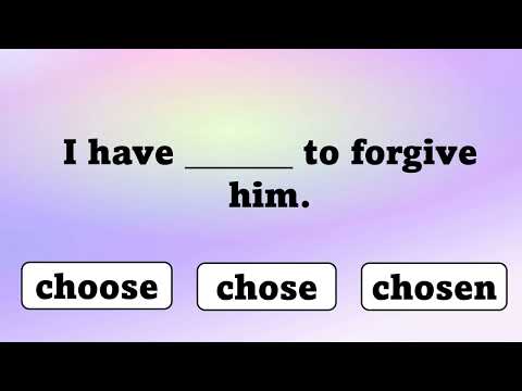 Choose, Chose or Chosen? | English Grammar Quiz | Irregular Verbs (ESL & English Language Learners)