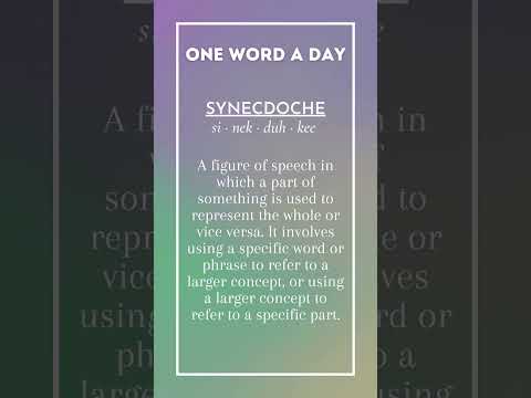 One Word A Day - Synecdoche #shorts