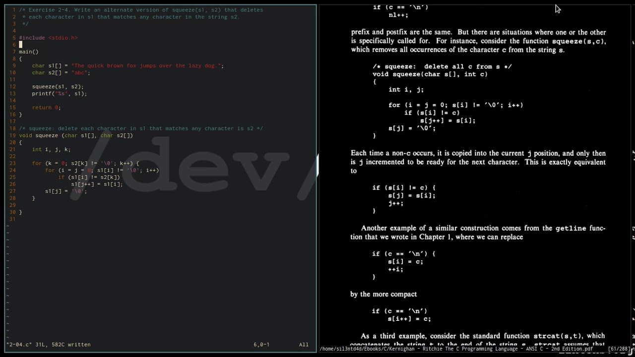 K&R Exercise 2-4 Solution