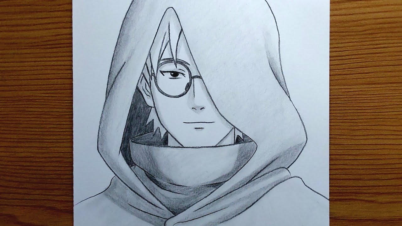 How to Draw Kabuto Yakushi Hooded || Pencil Sketch Tutorial