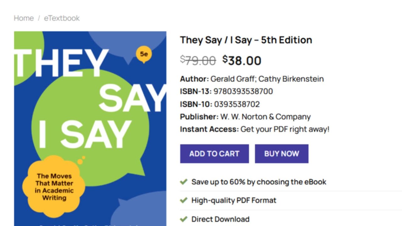 (PDF) They Say, I Say 5th Edition - Gerald Graff, Cathy Birkenstein
