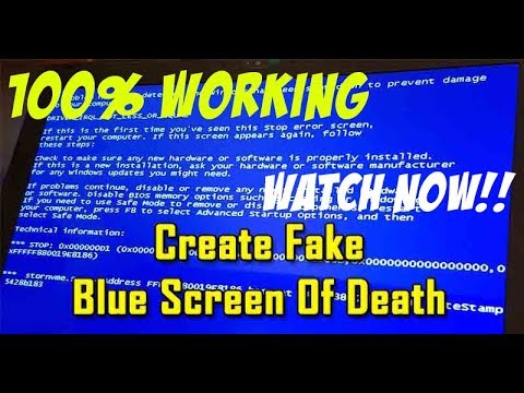 How to create a Fake Blue Screen Of Death!!! 100% Real and Working