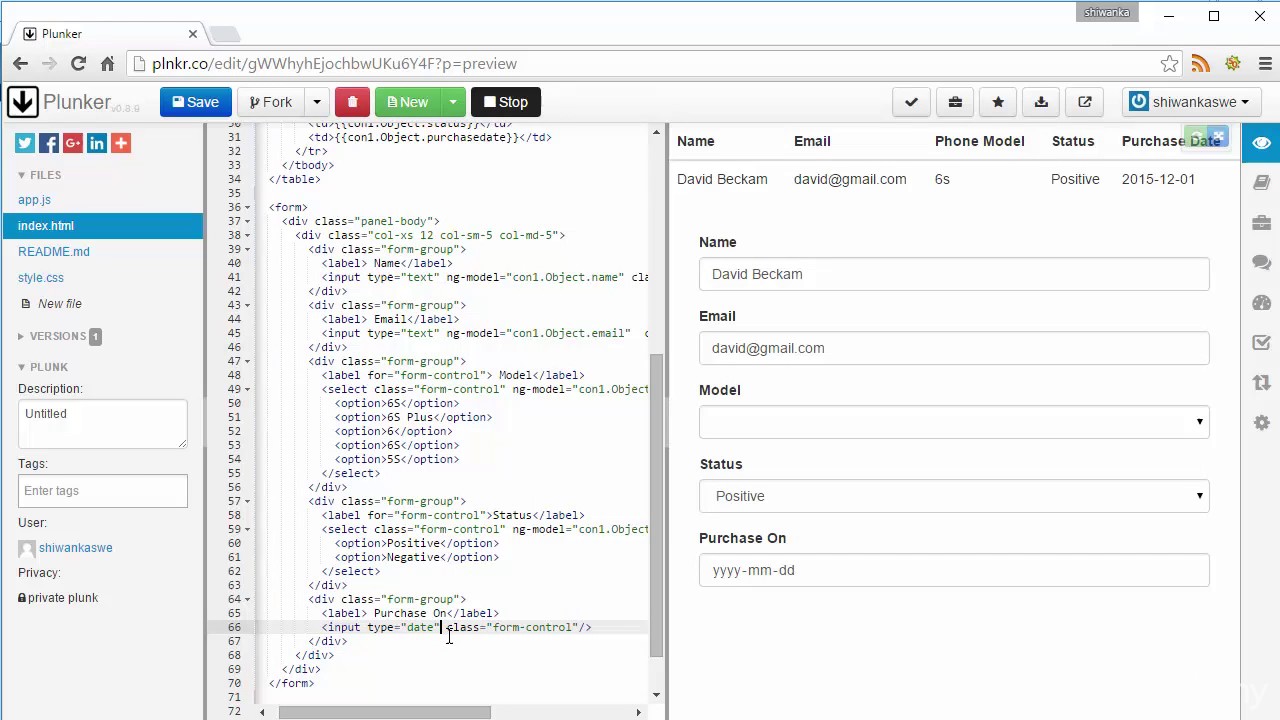 Learn AngularJS 5 Model controller ng model directive