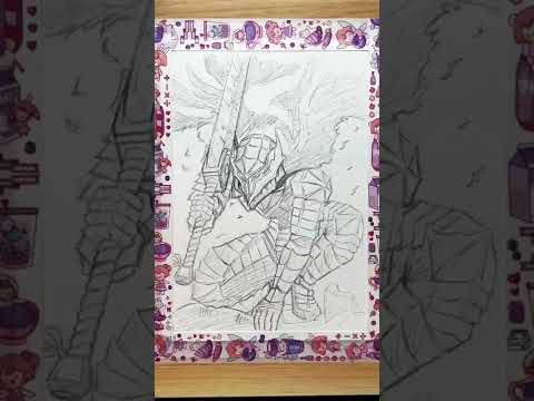 Drawing Guts’ Berserker Armor 🔥 Part 1 (Berserk) #shorts