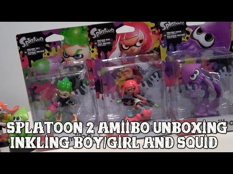 [Amiibo] Splatoon 2 - Inkling Boy/girl and Squid - Unboxing and comparison