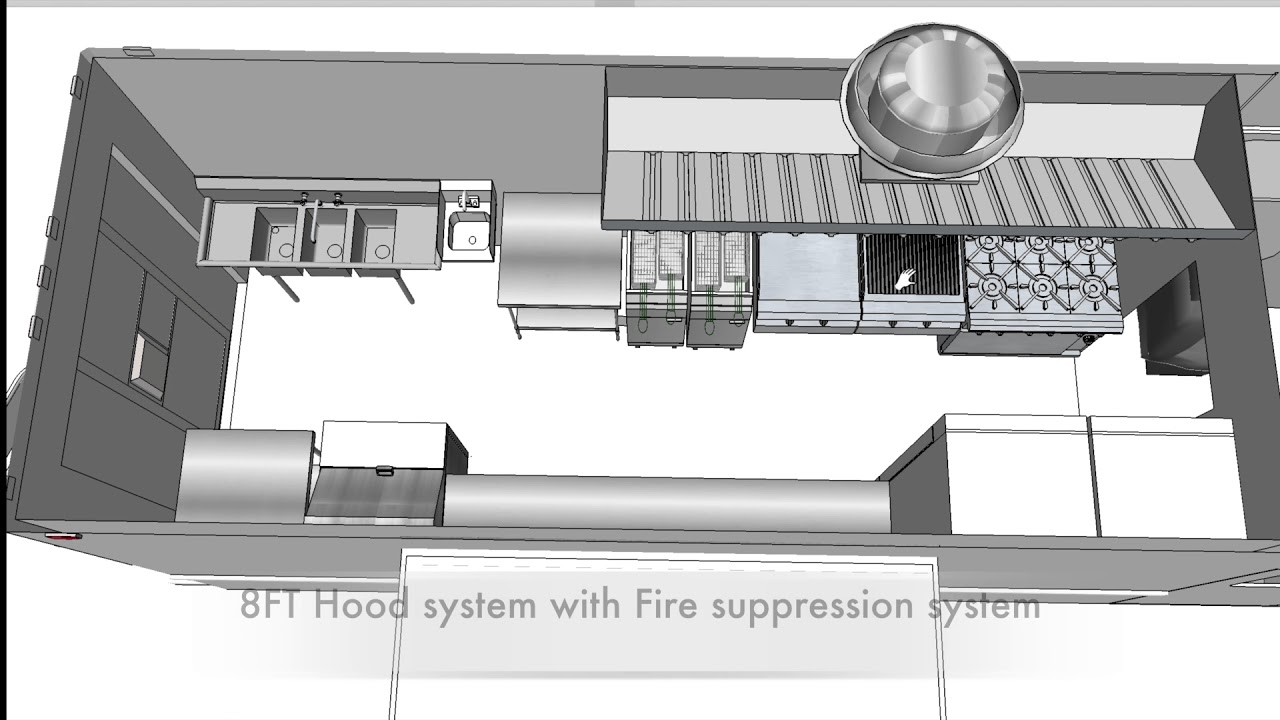 Food Truck 3D Floor Plan