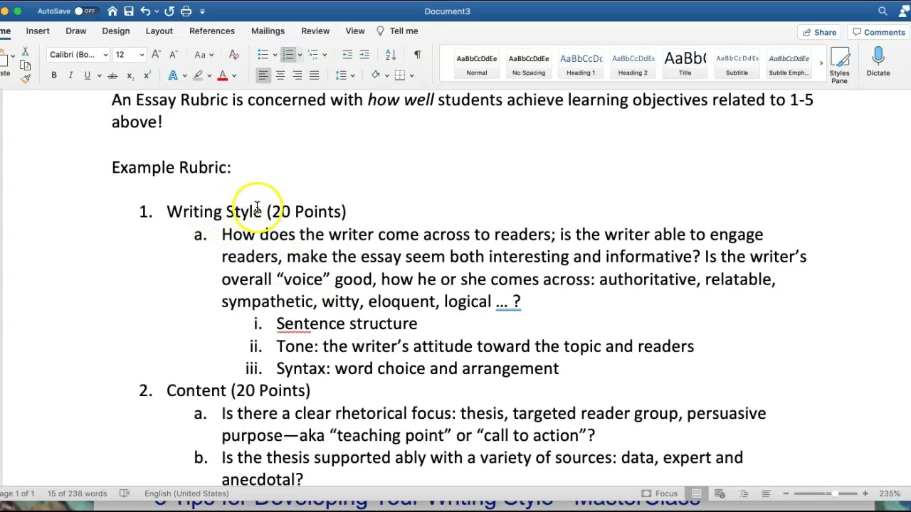 How to Create an Essay Rubric