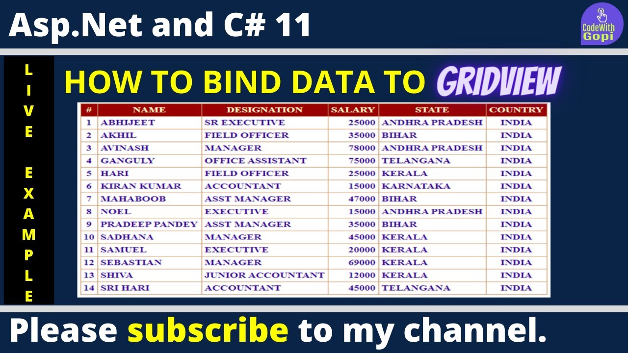 📊 How to Bind Data to GridView from Database in ASP.NET C# | Step-by-Step Tutorial