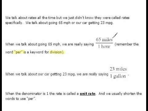 Definition of Unit Rate 5.2