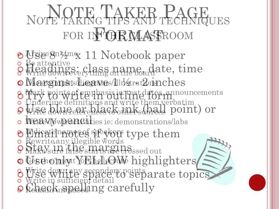 Note Taker Training Video