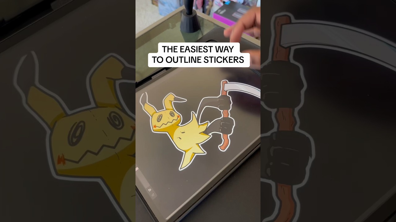 EASIEST WAY TO OUTLINE STICKERS IN PROCREATE #art #howto #digitalart