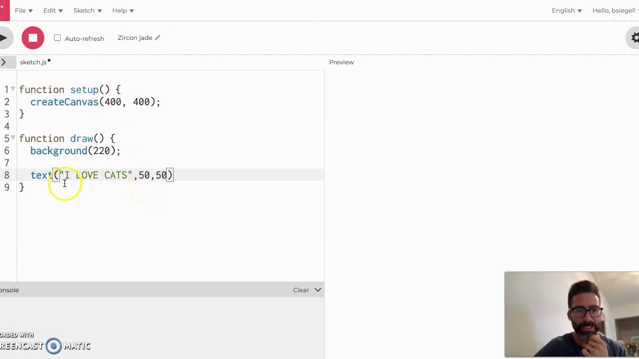 Adding Text in p5.js