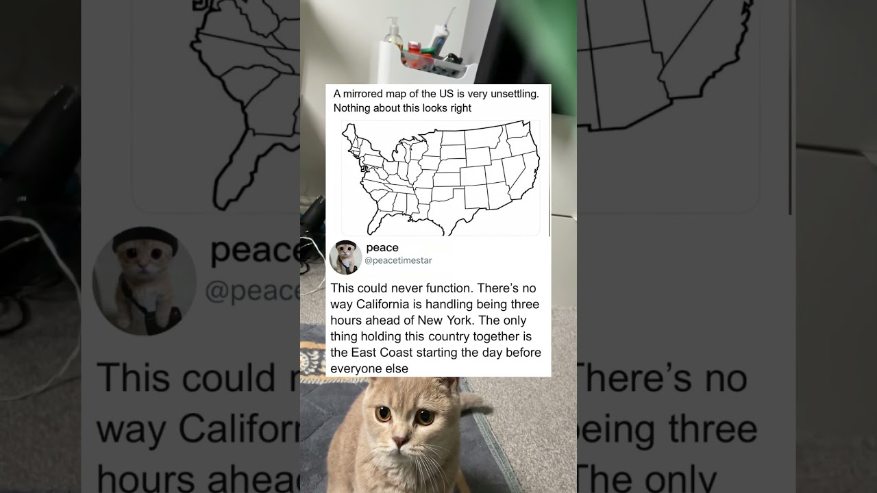 A mirrored map of the US