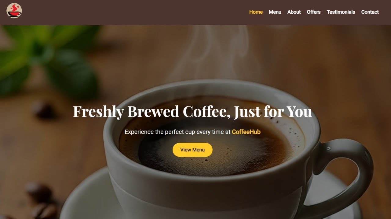 Build a Complete Coffee Shop Website with HTML & CSS | Step-by-Step Tutorial
