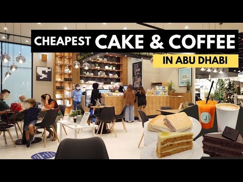 Abu Dhabi [4K] : Cheapest Coffee & Cake Combo(AED 23.00) | Affordable cafe | Value for money