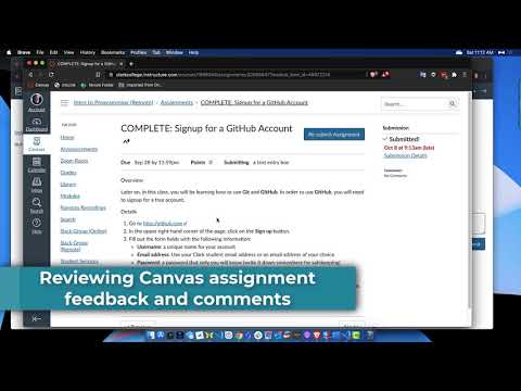 How see comments left by a teacher for an assignment in Canvas