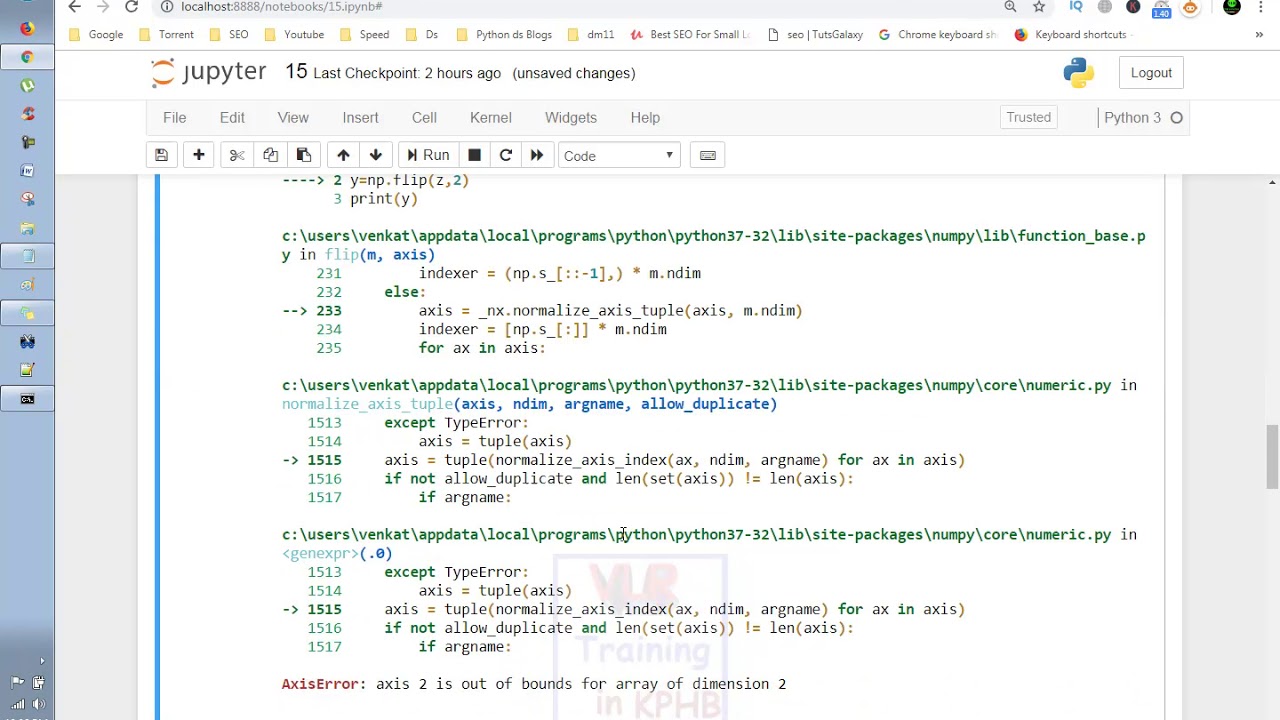 numpy flip,roll,fliplr,flipud,rot90 functions in python telugu 15