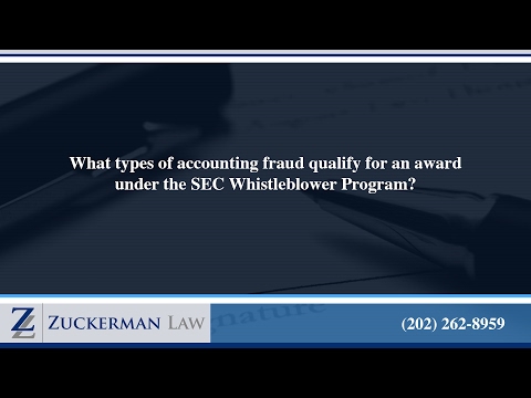What types of accounting fraud qualify for an award under the SEC Whistleblower Program?