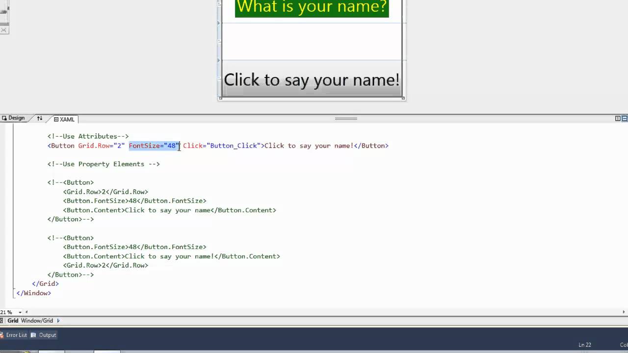 WPF Tutorial 2 - Attributes, Property Elements and Type Converters