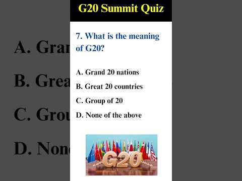G20 Summit 2023 | G20 Current Affairs 2023 | G20 Summit Quiz Questions & Answers #shorts #trending