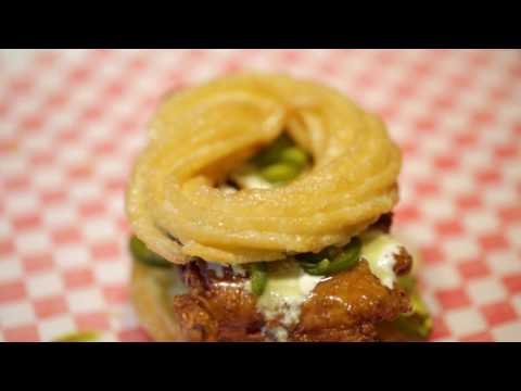 P.G Clucks's Honey Cruller chicken sandwich! Yum!: Sourced