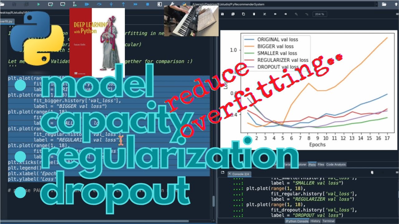 #Python | Reduce Overfitting: 1) Model Capacity 2) Regularization 3) Dropout | #Regularization