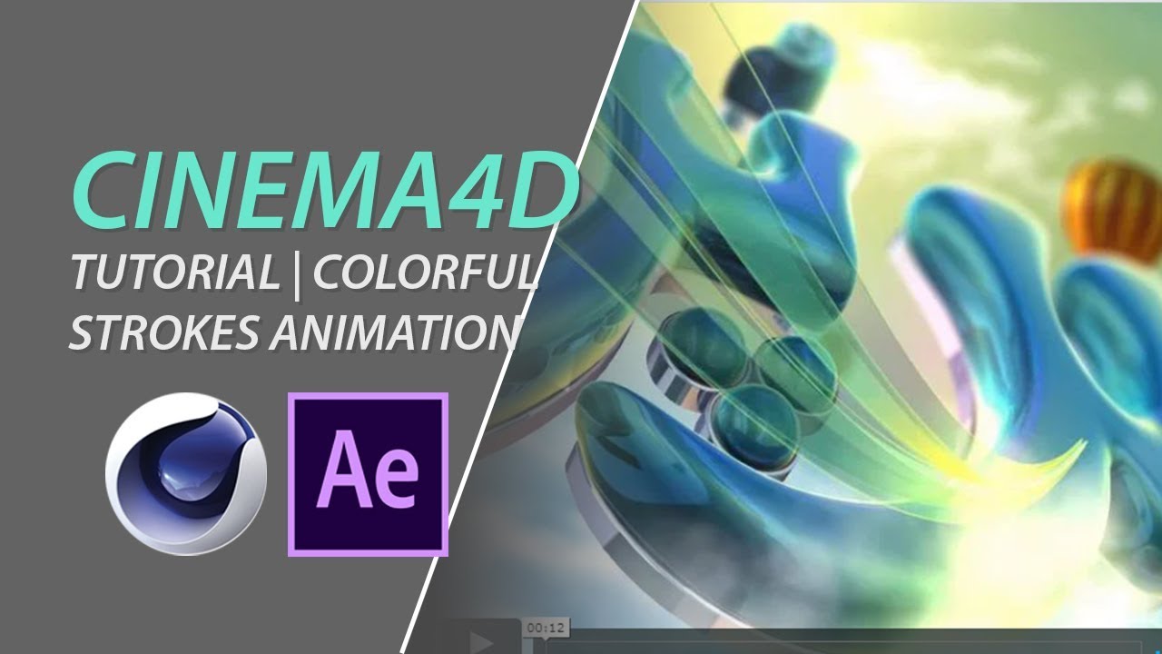 C4d TUTORIAL - Animate Colorful Strokes