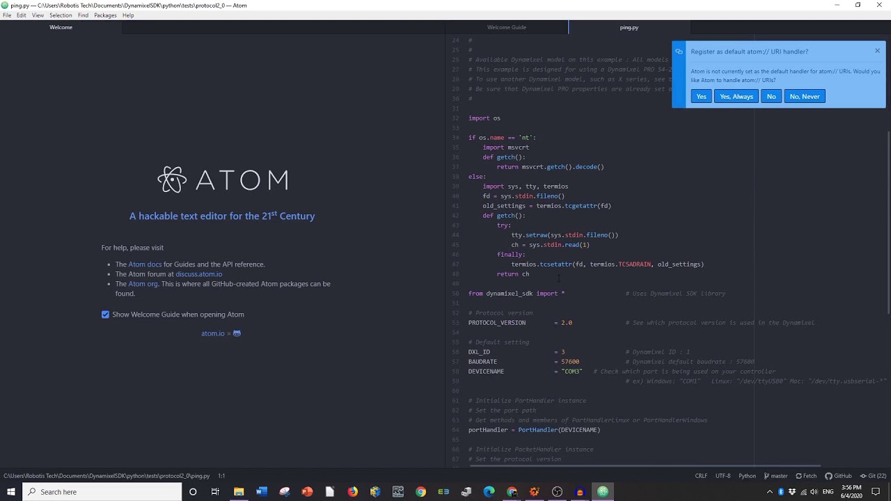 DYNAMIXEL SDK Walkthrough- Python Example Programming