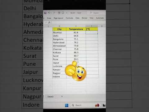 Add °F In Temperatures In Excel 💯 | CHAR Function In Excel 🔥 #shorts #excelfunctions #tips #bytetech