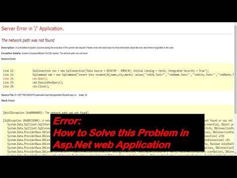 HOW TO SOLVE The network path was not found ERROR IN AP.NET|ASP.NET ,.NET ,ASP. NET |Clever Learning