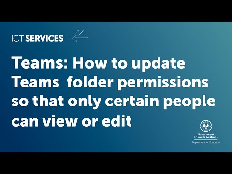 Teams - update Teams folder permissions so that only certain people can view or edit (SharePoint)