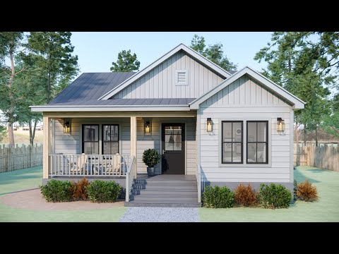 31'x36' (9x11m)This Small House is Perfect and Cozy! Cottage House Design.
