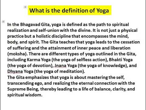 what is the definition of yoga according to bhagavad gita