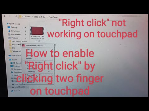 How to enable Right click on Laptop (right click on touchpad) Dell (Right click not working)