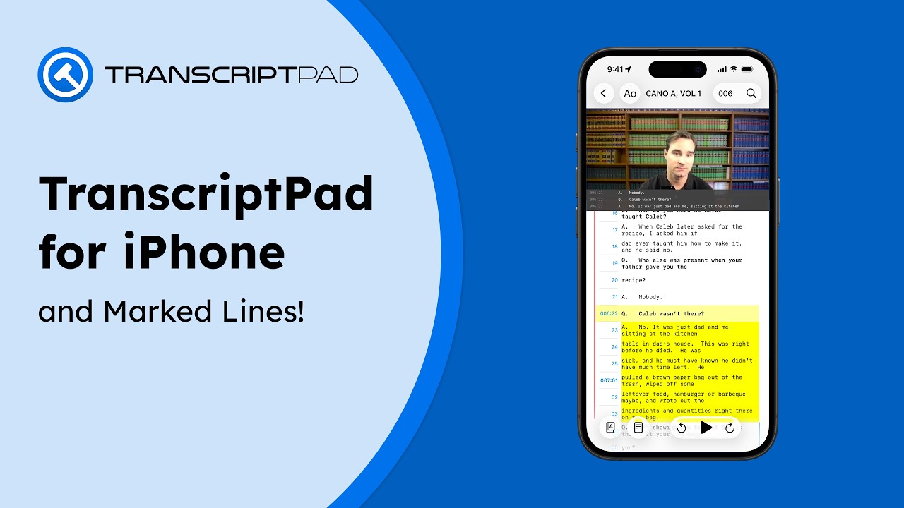 TranscriptPad for iPhone | Review Testimony Anywhere