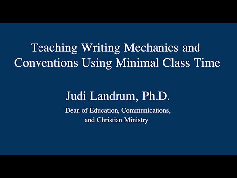 Teaching Writing Mechanics and Conventions Using Minimal Class Time