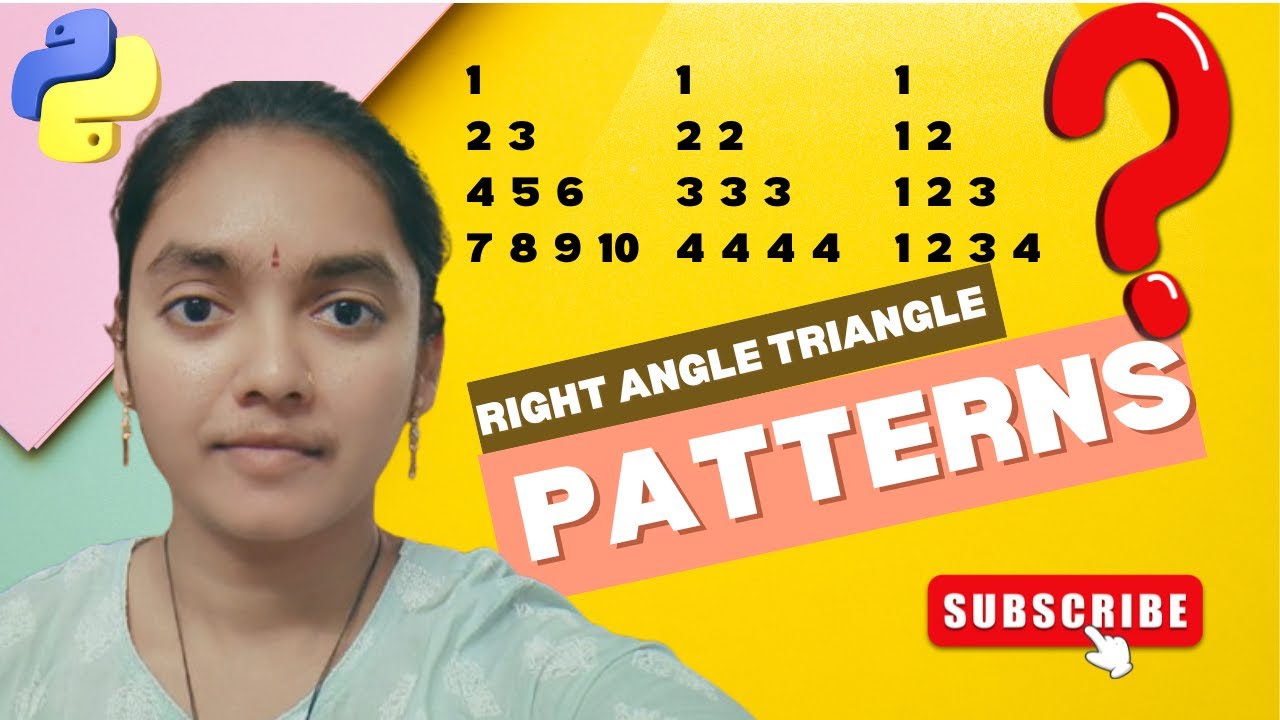 LOGIC Building - Right Angle Triangle   Patterns - Number Patterns | Patterns in Python #pattern