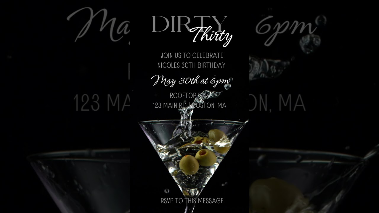 Dirty Thirty - 30th Birthday Video Invitation