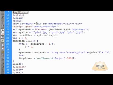 Learn Javascript TV Screen Slideshow Timed Image Rotation Script HTML CSS Tutorial - Mind Luster
