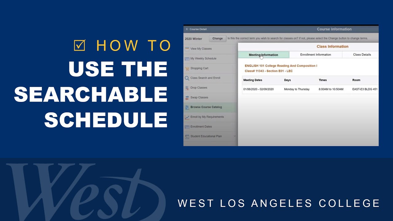 How to Use The Searchable Schedule