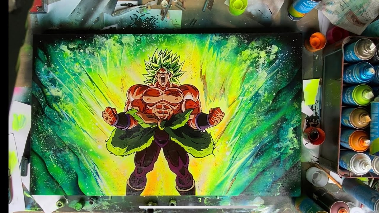 Super broly spray paint art