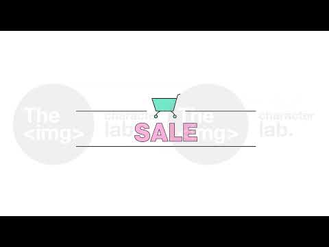 Shopping cart sale line 2D offer sticker animation