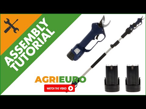BullMach ARTEMIS 28 Electric Pruning Shears - with extension pole - Assembly tutorial