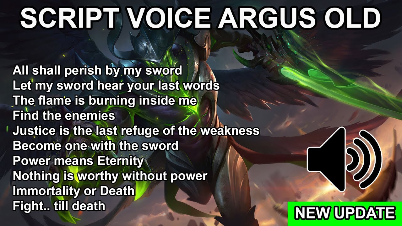 Script Voice Argus Old | New Update | Mobile Legends