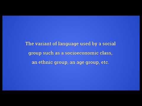 Sociolect Meaning