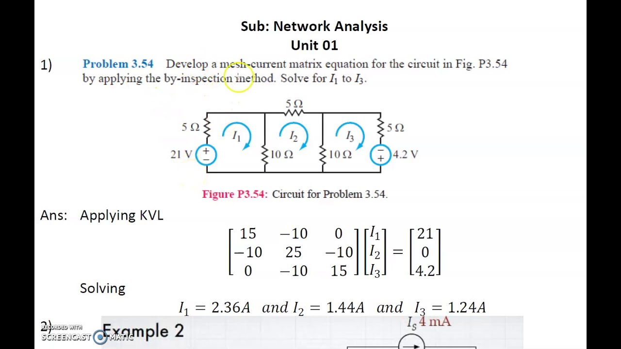 Network Analysis  Mesh Analysis Assignment 01